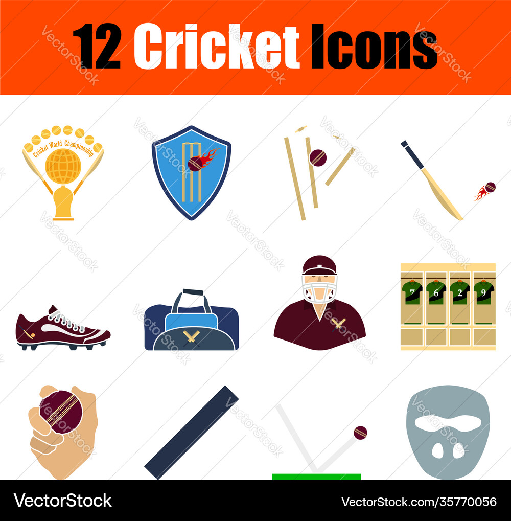 Cricket icon set Royalty Free Vector Image - VectorStock