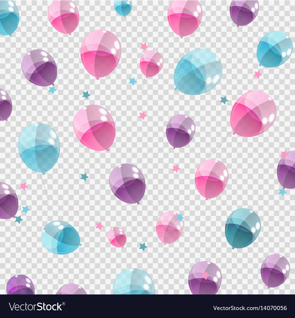 Group Of Colour Glossy Helium Balloons Isolated Vector Image