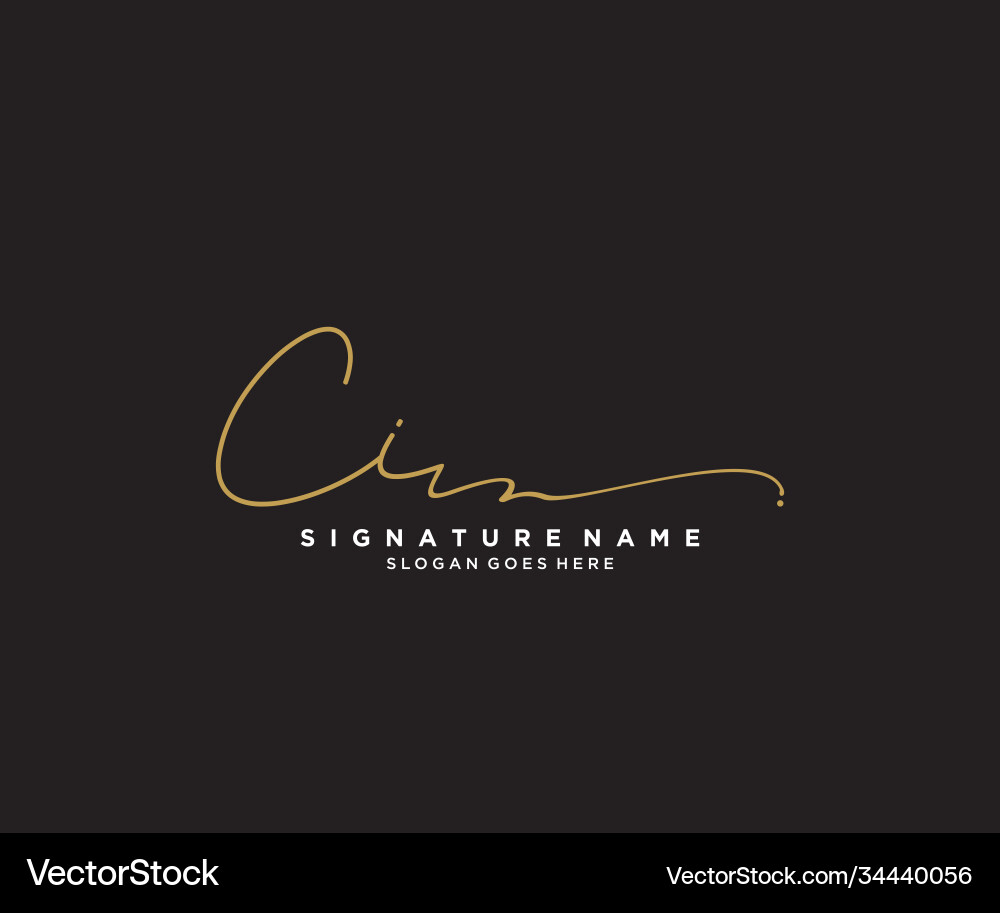 Letter ci signature logo template Royalty Free Vector Image