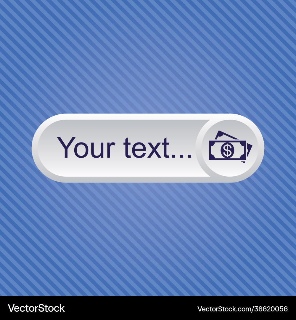 Light gray buy now button with dark blue icon Vector Image