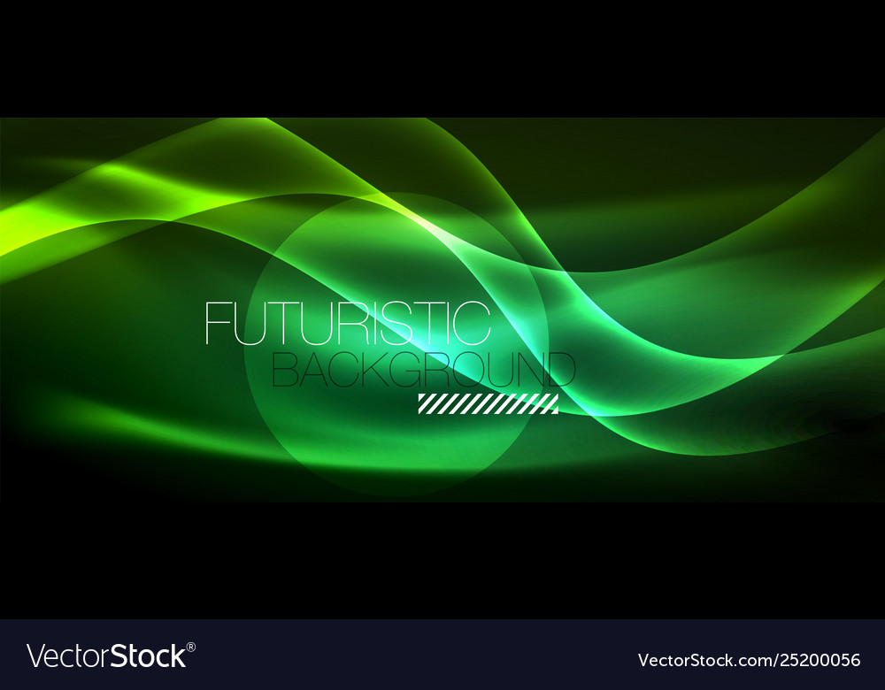 Neon light waves Royalty Free Vector Image - VectorStock