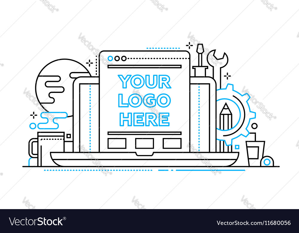 Programming tools - line design Royalty Free Vector Image