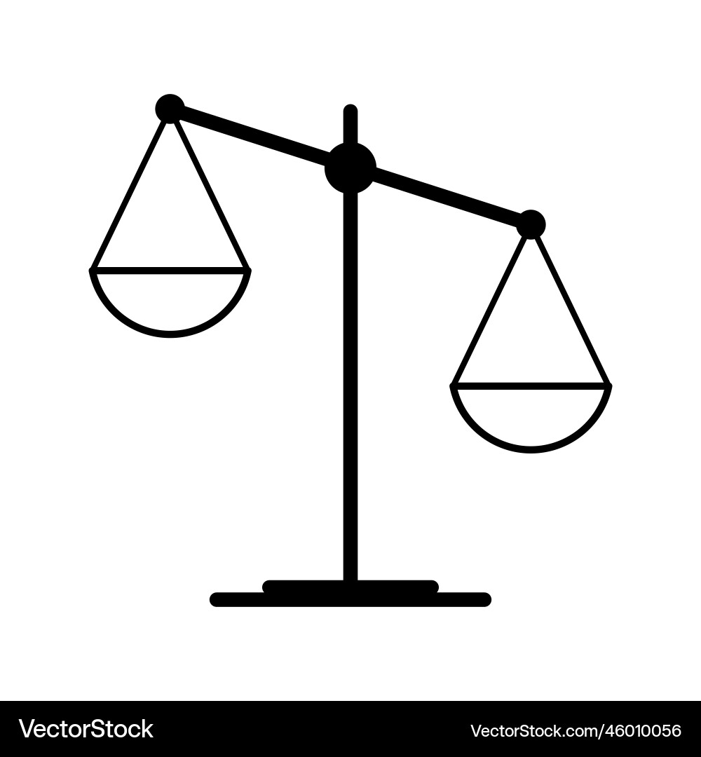 Scale equal icon lawyer crime web sign protection Vector Image