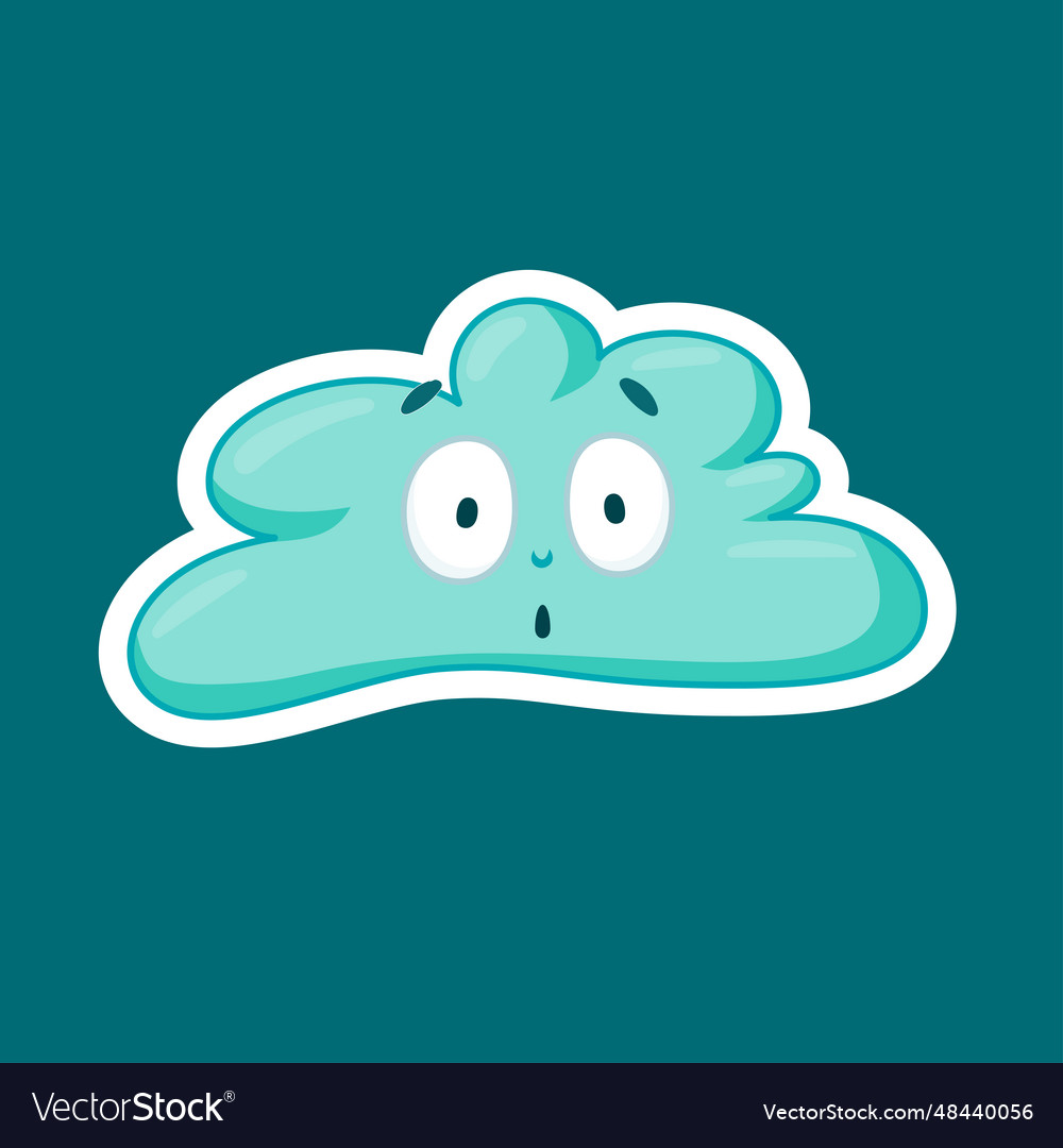 Scared cloud Royalty Free Vector Image - VectorStock