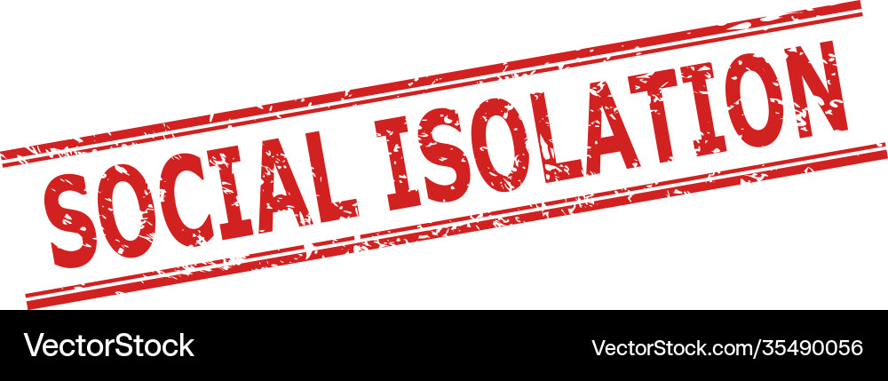 Social isolation stamp seal with corroded style Vector Image