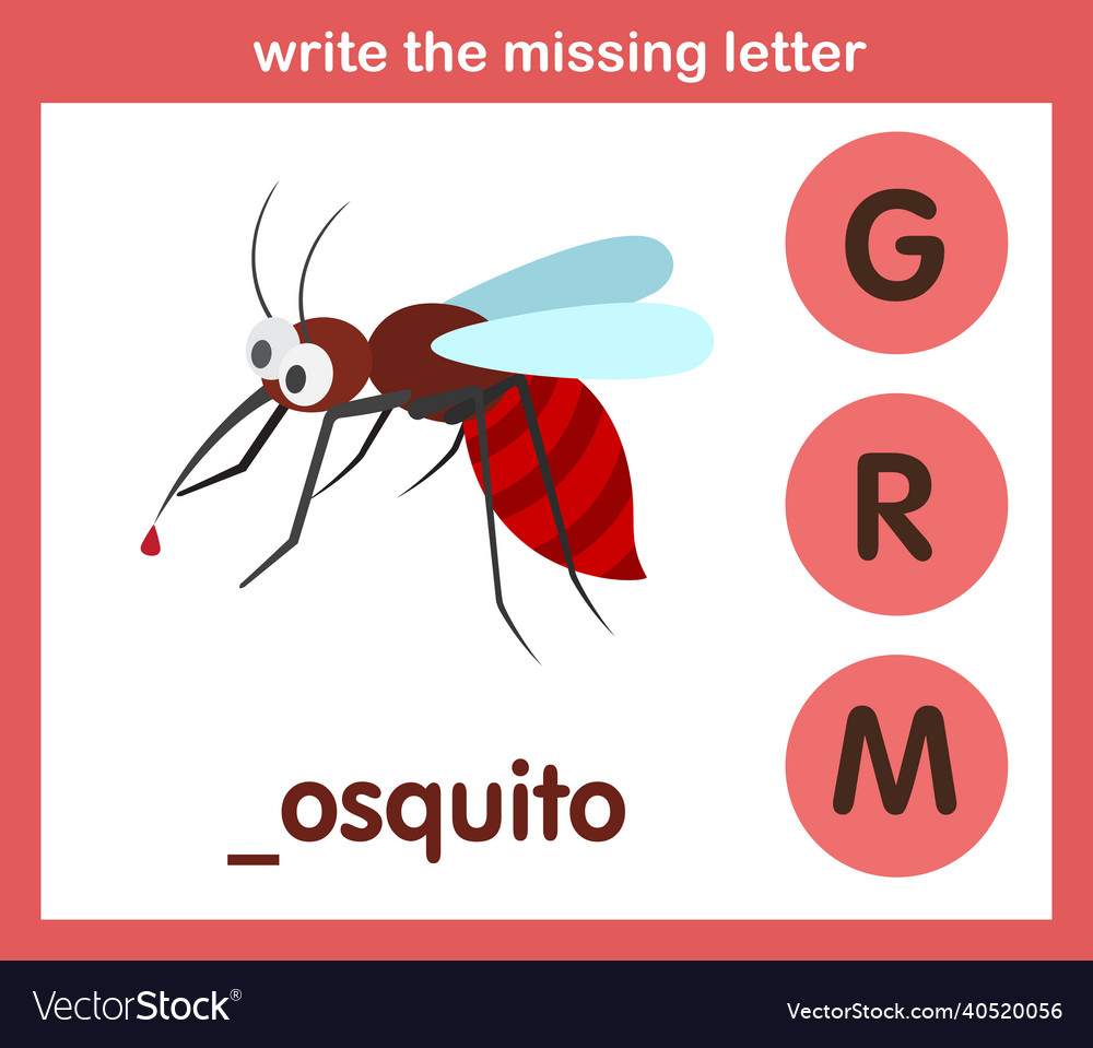 Write the missing letter Royalty Free Vector Image