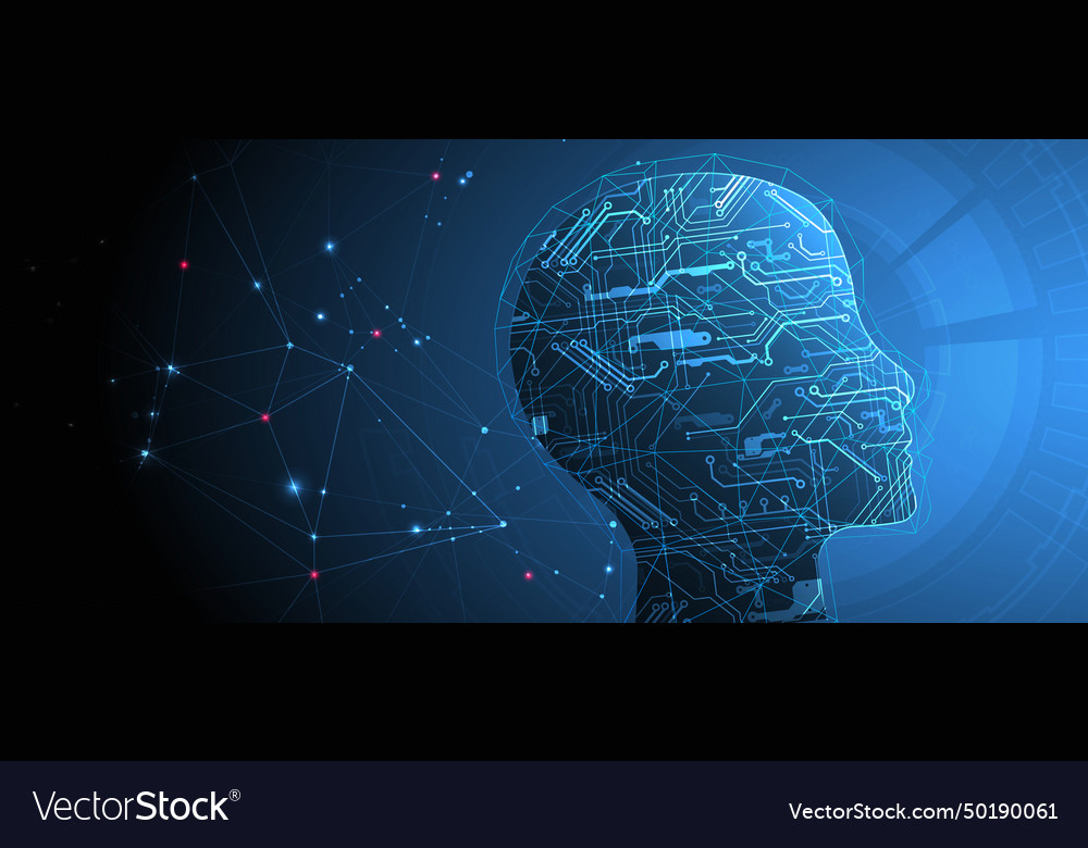 Artificial intelligence technical background Vector Image