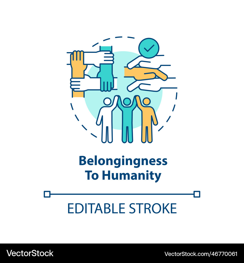 Belongingness to humanity concept icon Royalty Free Vector