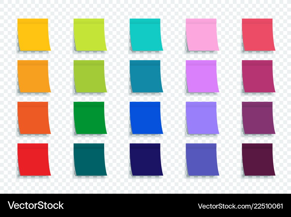 Colorful stickers set isolated on transparent Vector Image