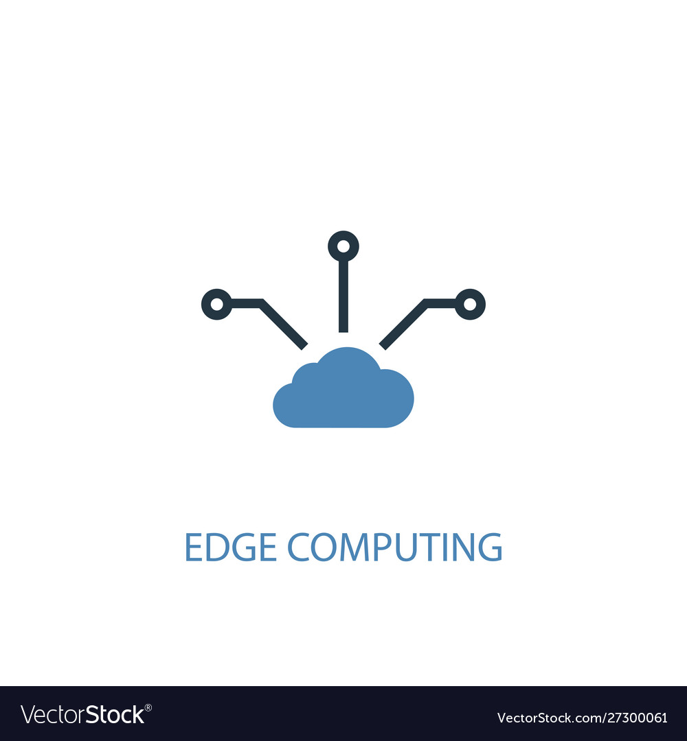 Edge computing concept 2 colored icon simple blue Vector Image Edge computing concept 2 colored icon simple blue Vector Image