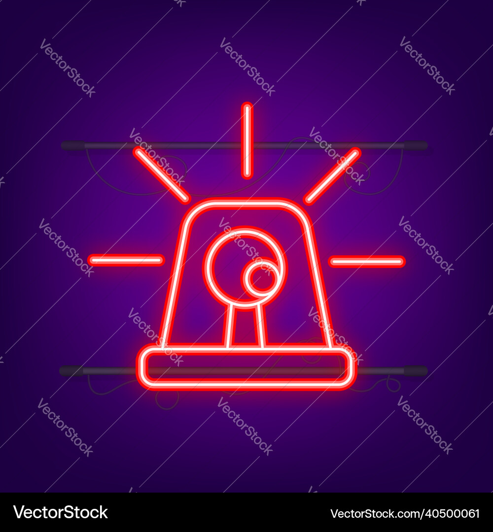 Emergency alarm siren bulb light icon Royalty Free Vector