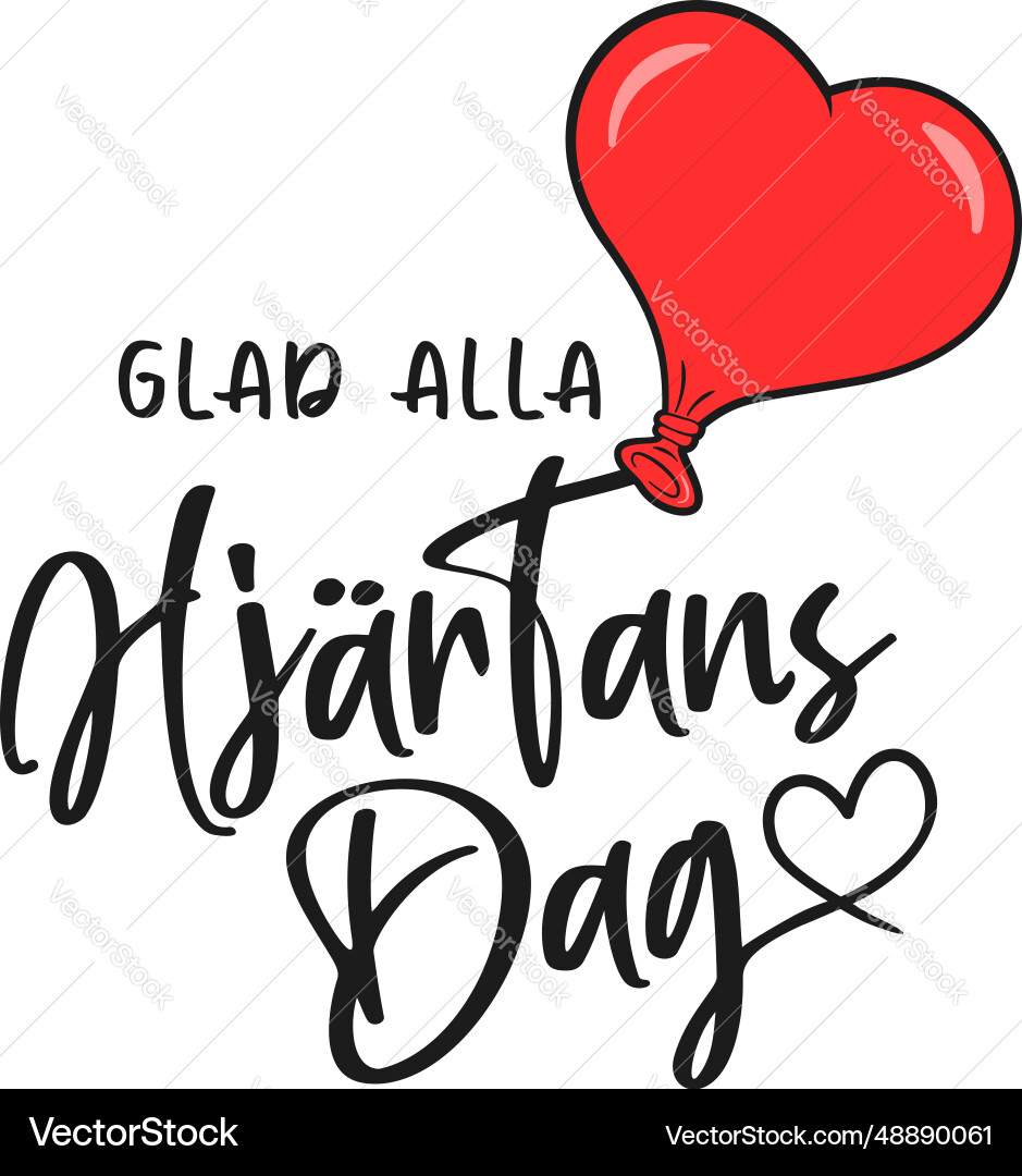 Lettering in swedish with red balloon Royalty Free Vector