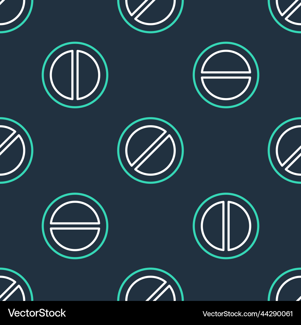Line ban icon isolated seamless pattern on black Vector Image