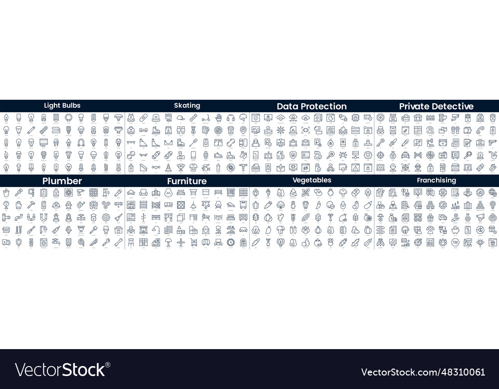Linear style icons pack in this bundle include Vector Image