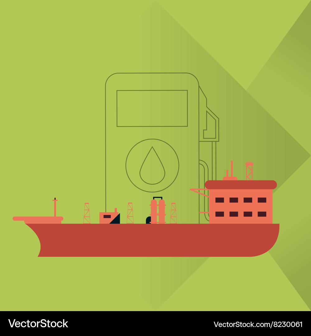 Oil industry and ship design Royalty Free Vector Image
