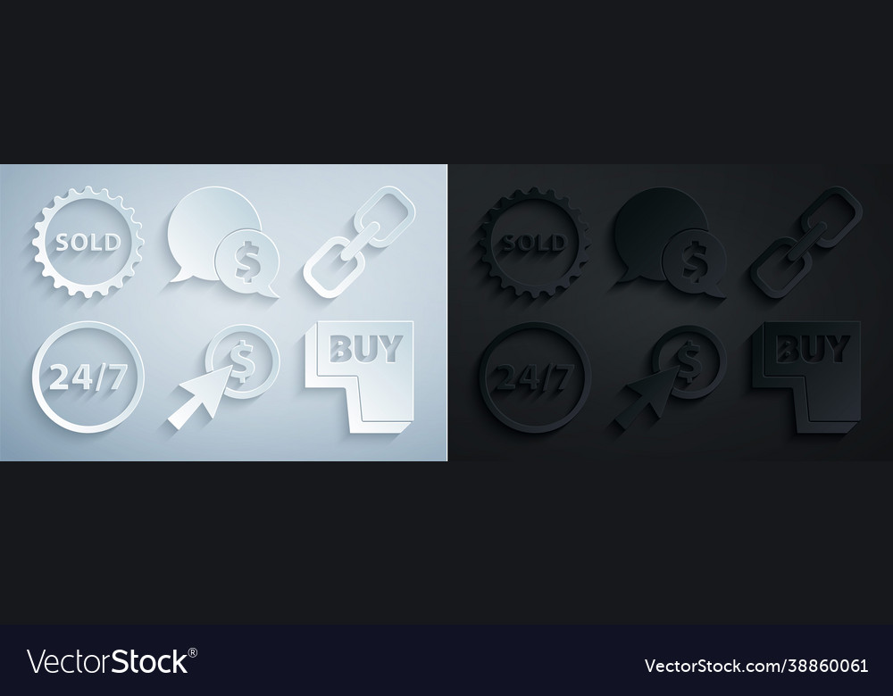 Set cursor and coin chain link clock 24 hours Vector Image