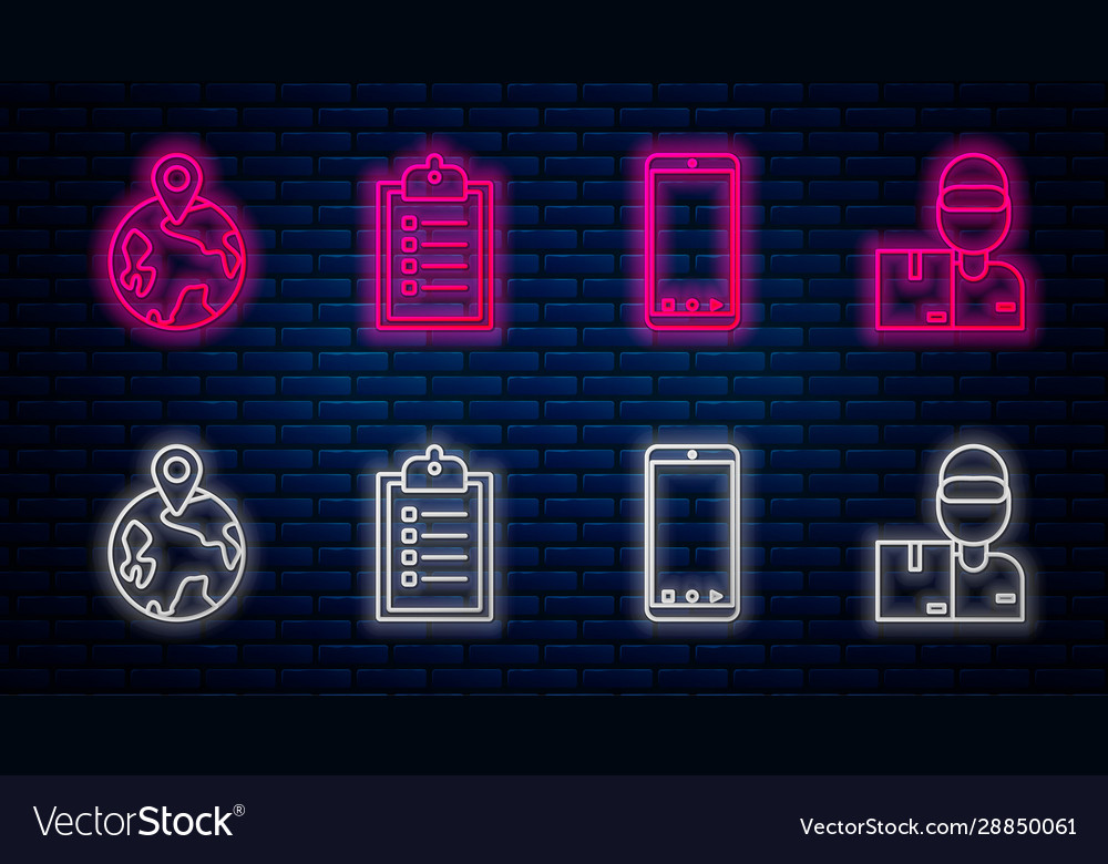 Set line verification delivery list clipboard Vector Image