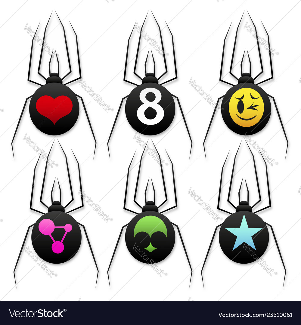 Set of spiders icons Royalty Free Vector Image