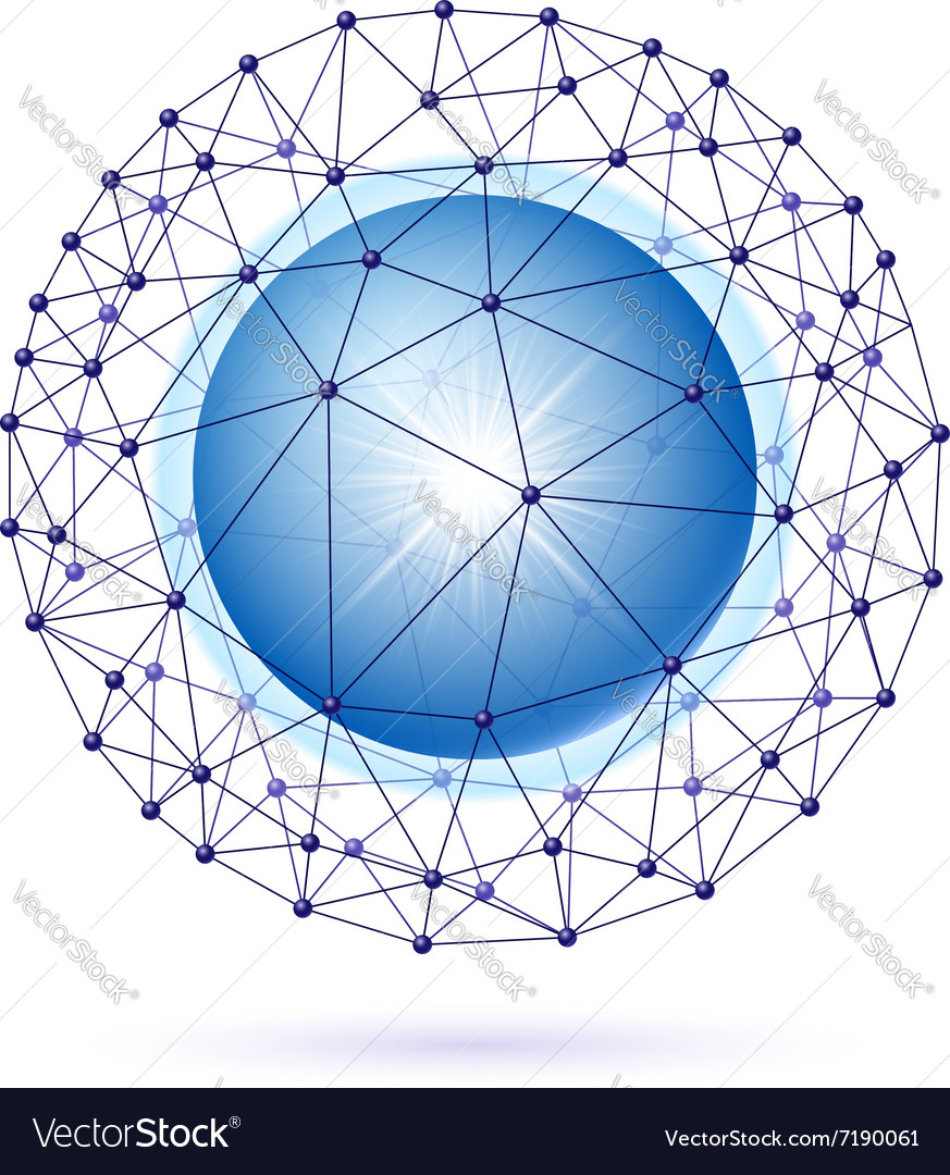 Sphere connected Royalty Free Vector Image - VectorStock