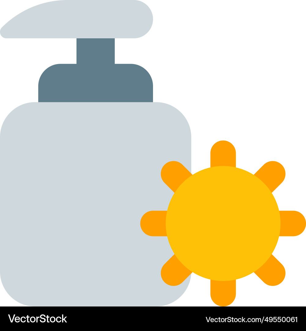 Sun cream lotion in a pump bottle isolated Vector Image