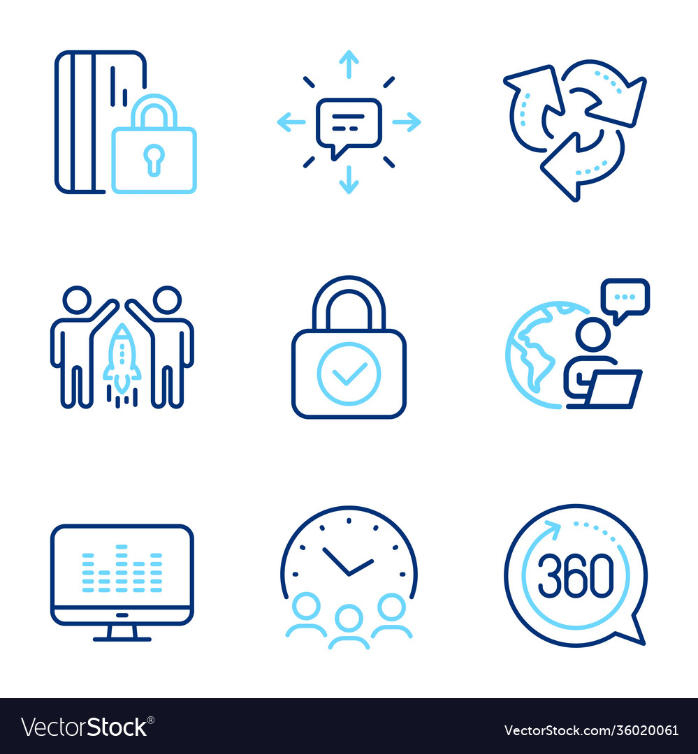 Technology icons set included icon as blocked Vector Image