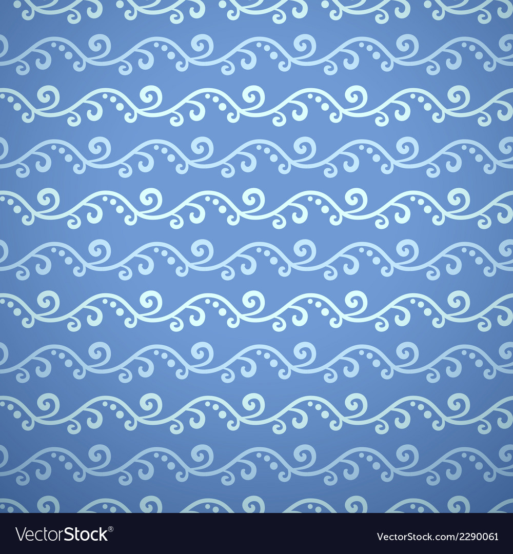 Wave different seamless patterns tiling Royalty Free Vector