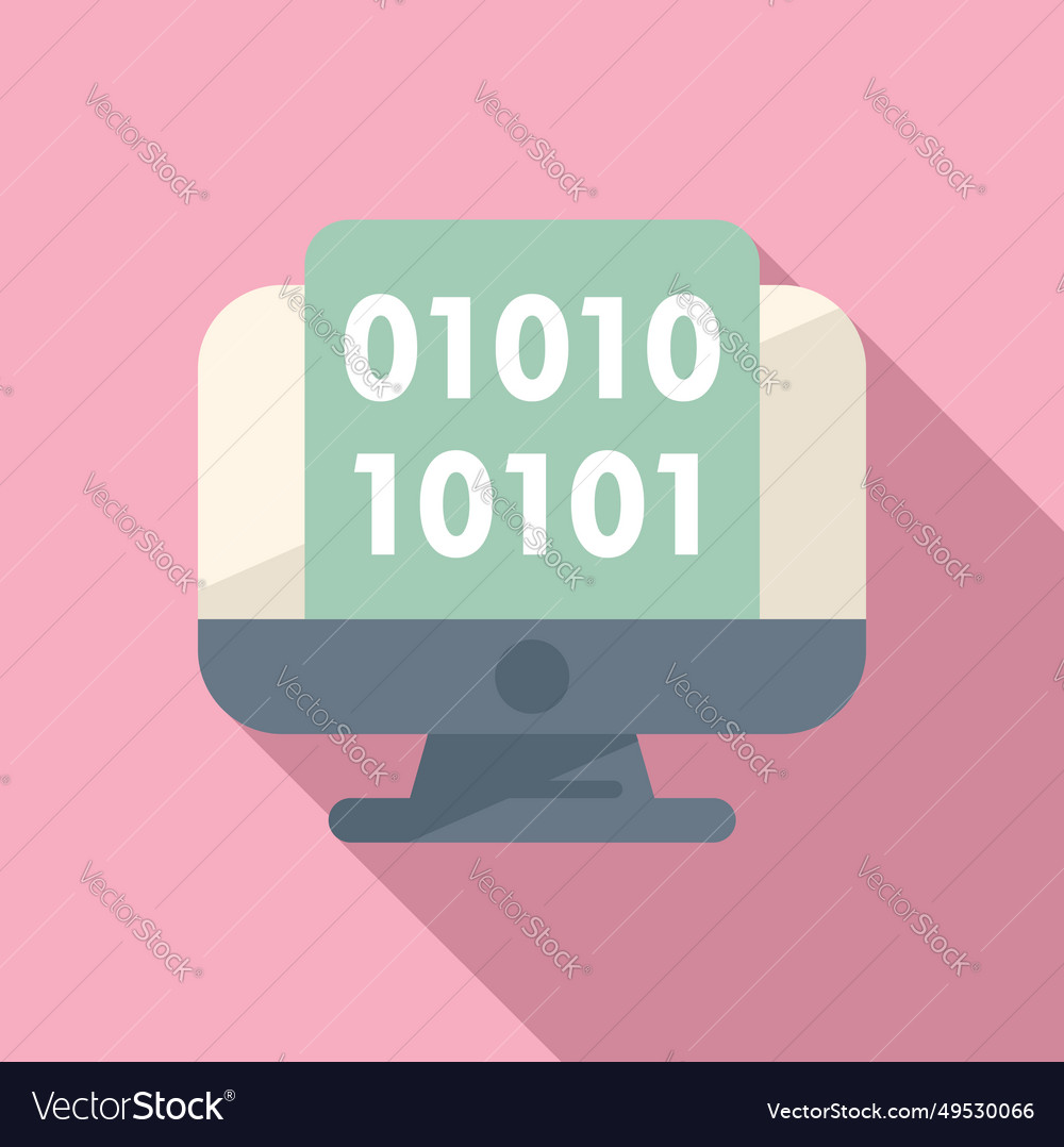 Code zero develop icon flat gear hosting Vector Image