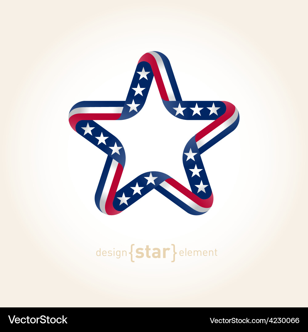 Design element star with american flag colors Vector Image