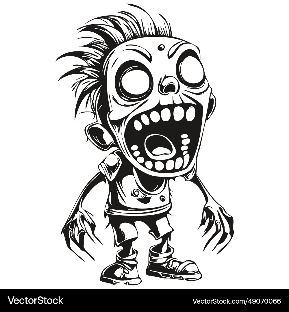 Haunting hand-drawn undead for halloween scene Vector Image