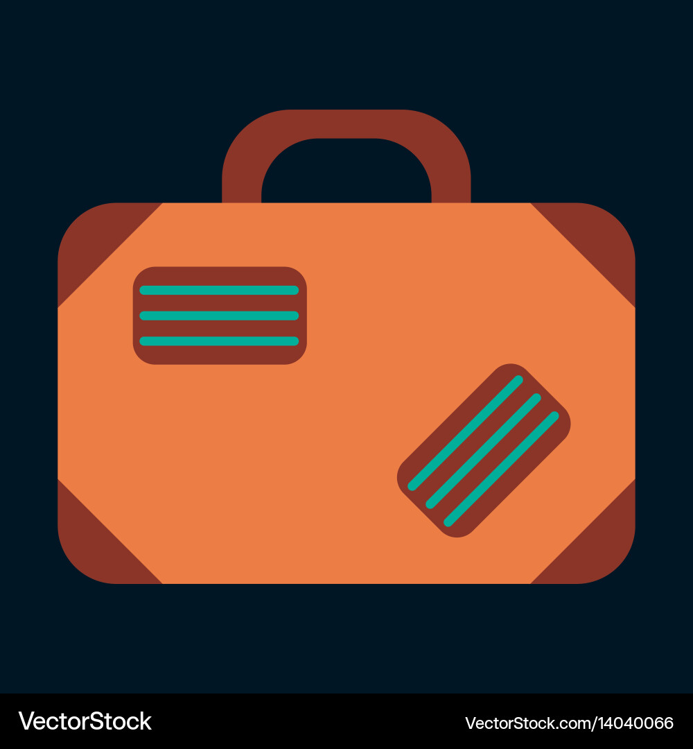 Icon in flat design for airport suitcase Vector Image