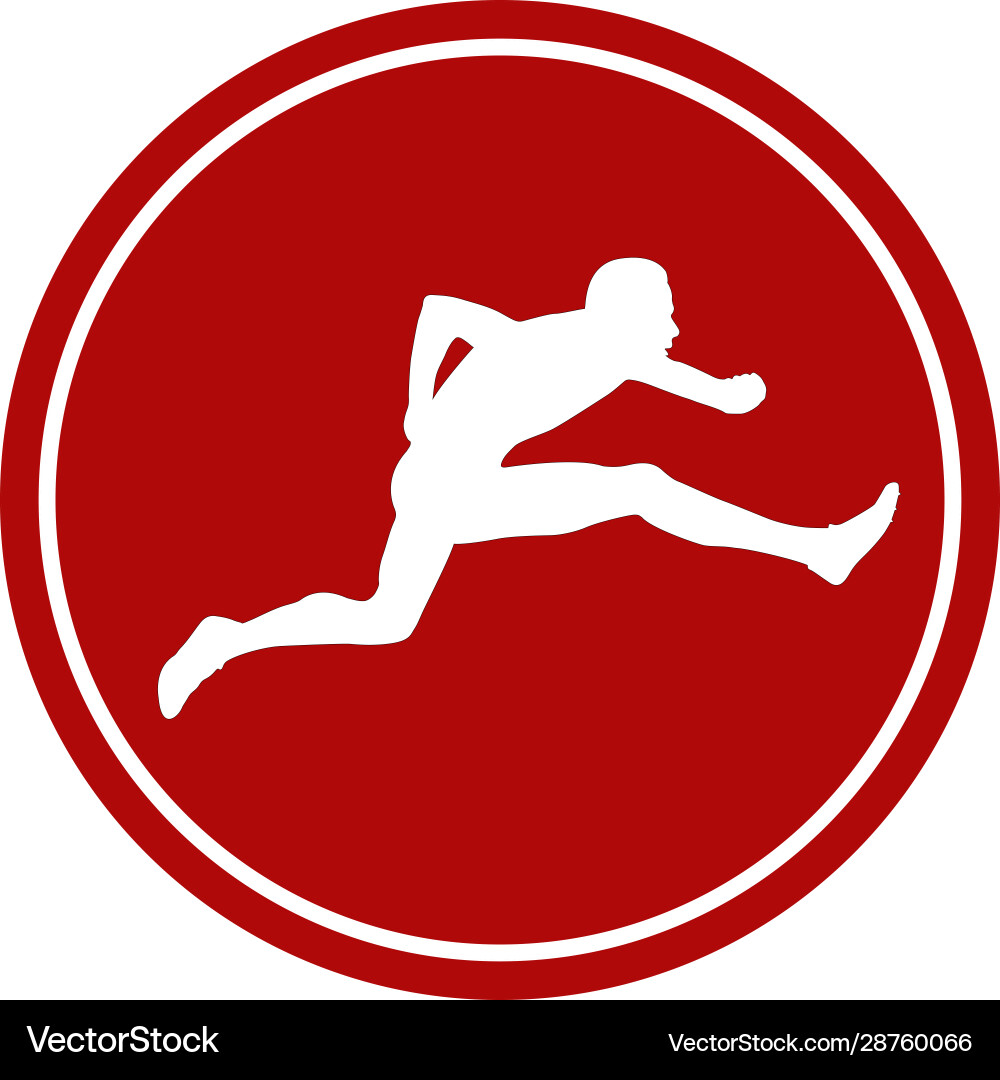 Icon running hurdles young male Royalty Free Vector Image