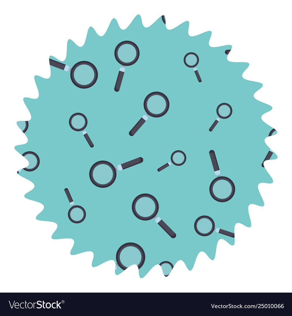 Magnifying glass round label Royalty Free Vector Image