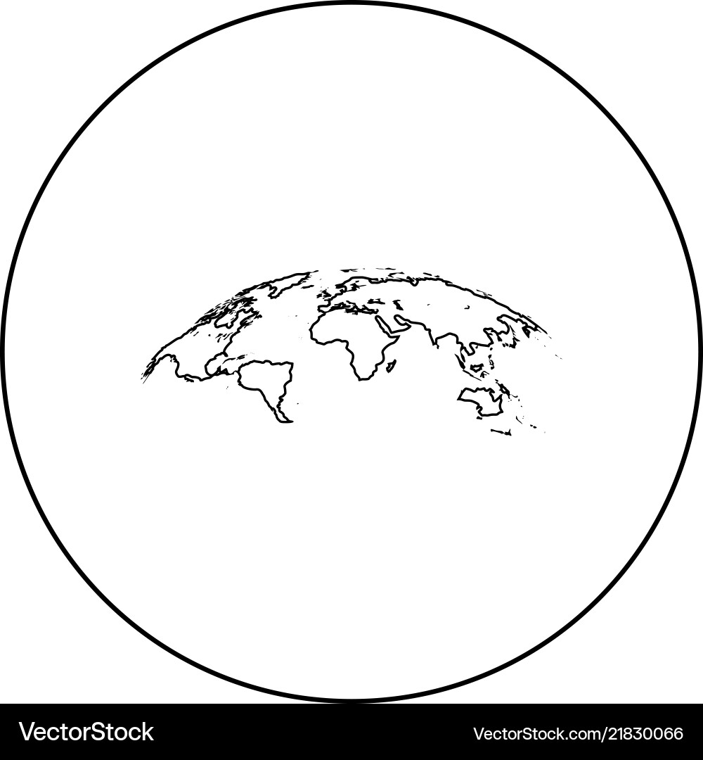Map of world 3d effect surface icon black color Vector Image