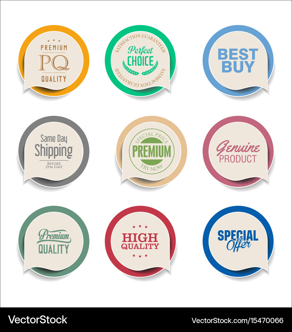 Modern bubble speech sale sticker collection Vector Image