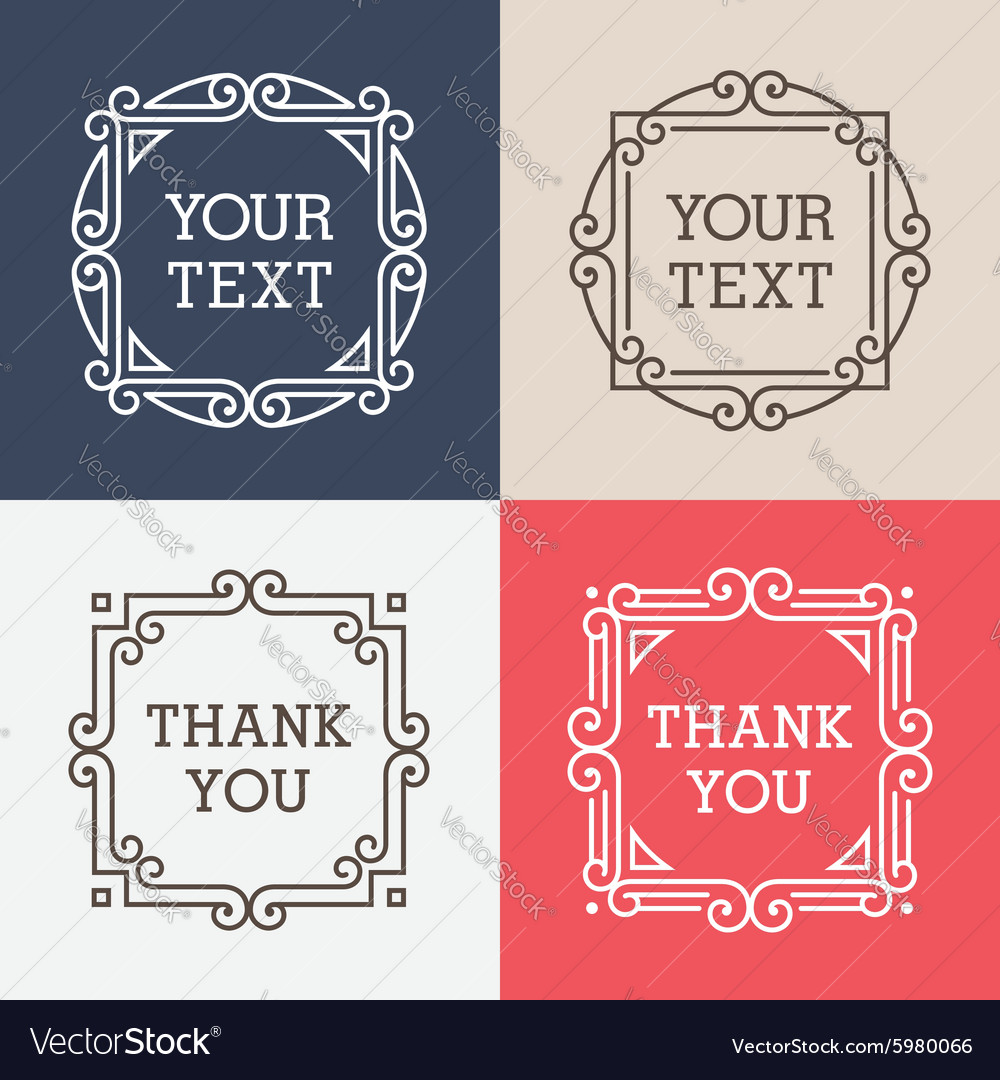 Mono Line Frames Royalty Free Vector Image - VectorStock