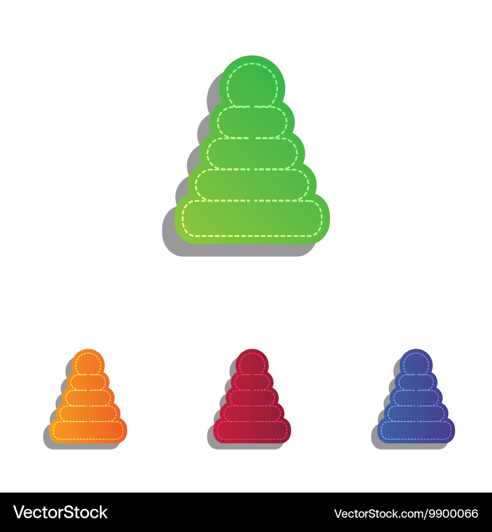 Pyramid sign colorful applique Royalty Free Vector Image