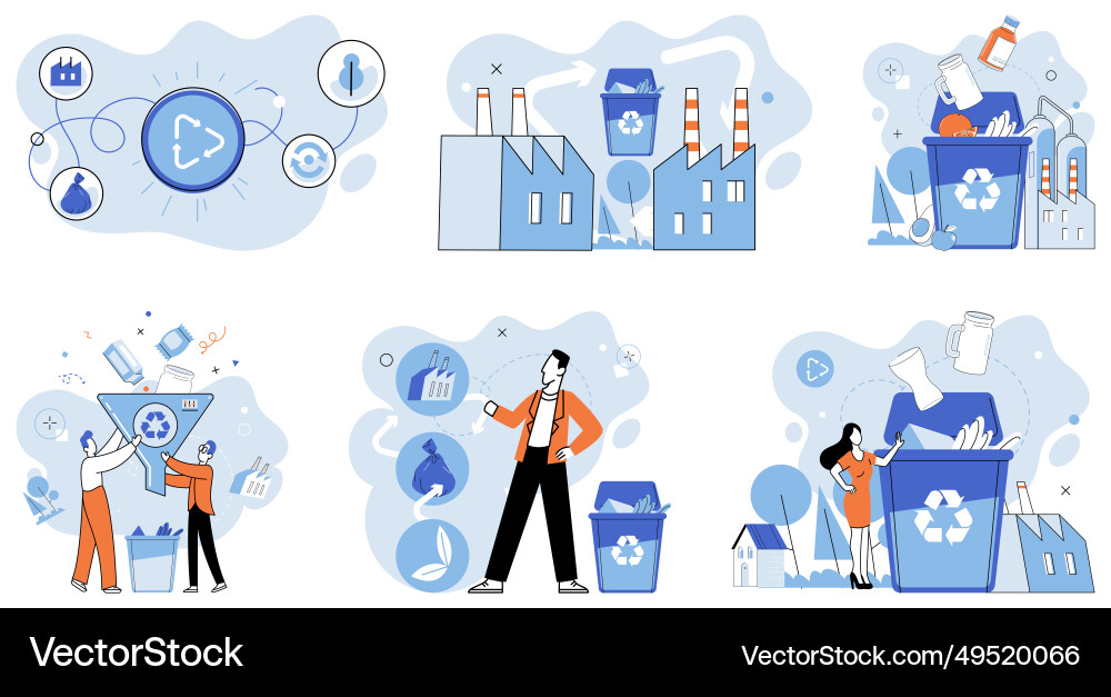 Waste disposal safety measures ensure Royalty Free Vector