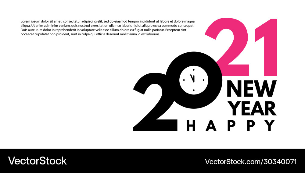 2021 text logo design happy new year label Vector Image