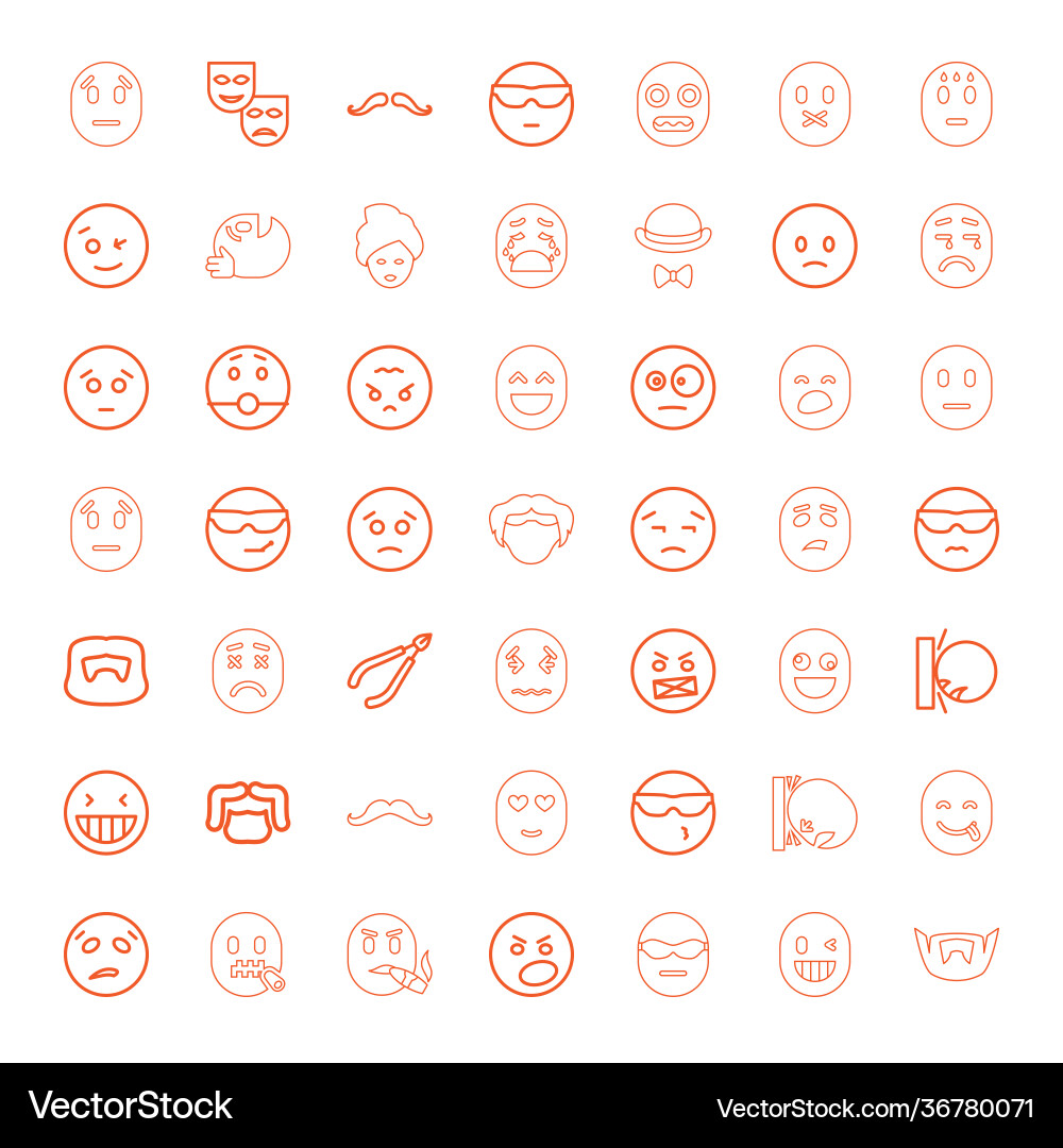 49 facial icons Royalty Free Vector Image - VectorStock