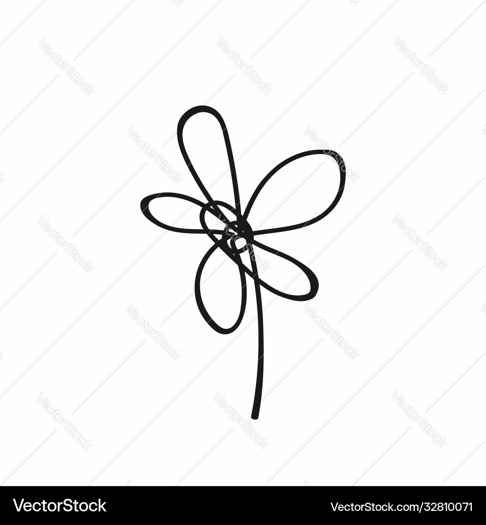 Abstract flower drawn hand icon logo symbol Vector Image