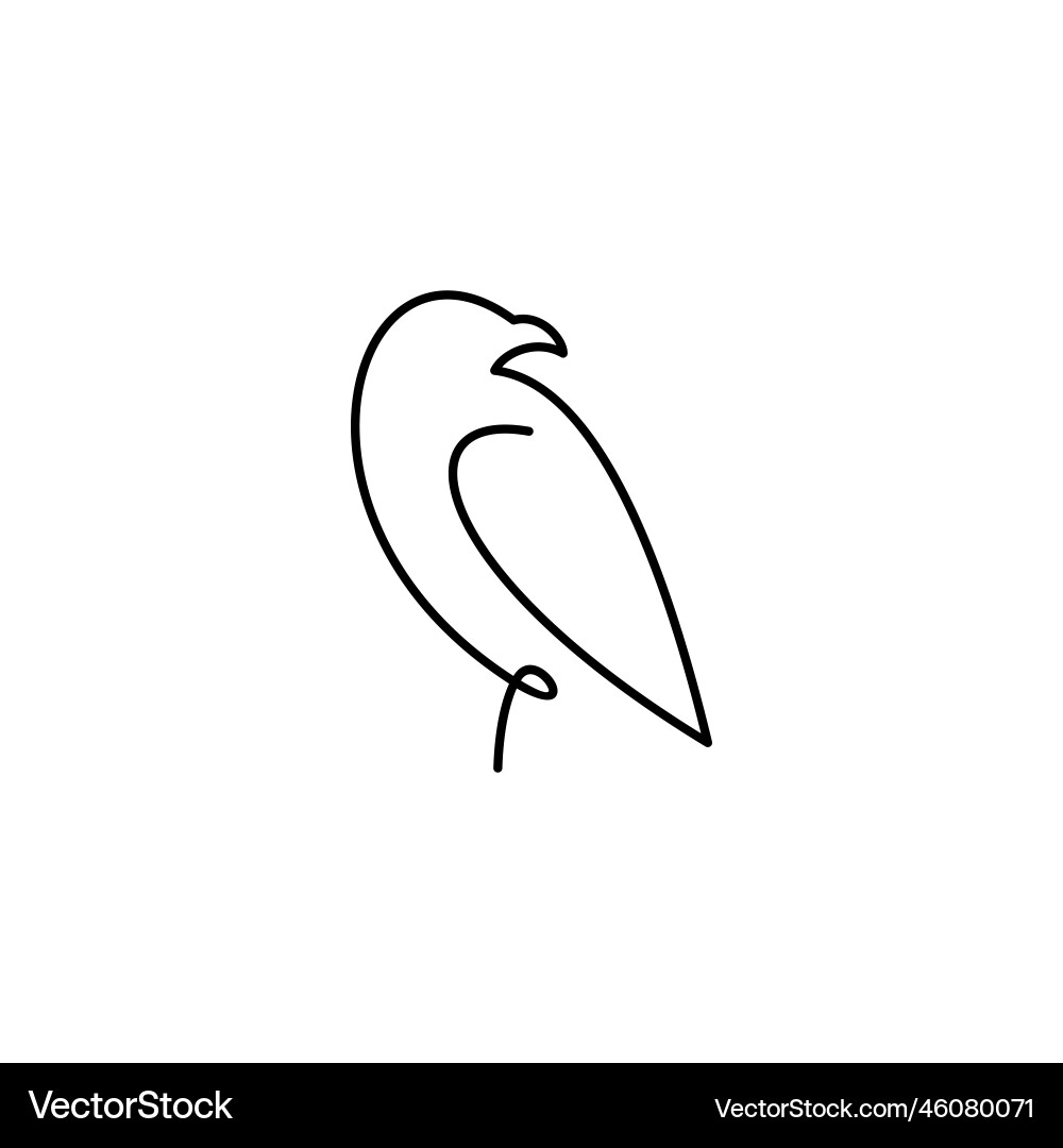Black color line art bird logo design Royalty Free Vector