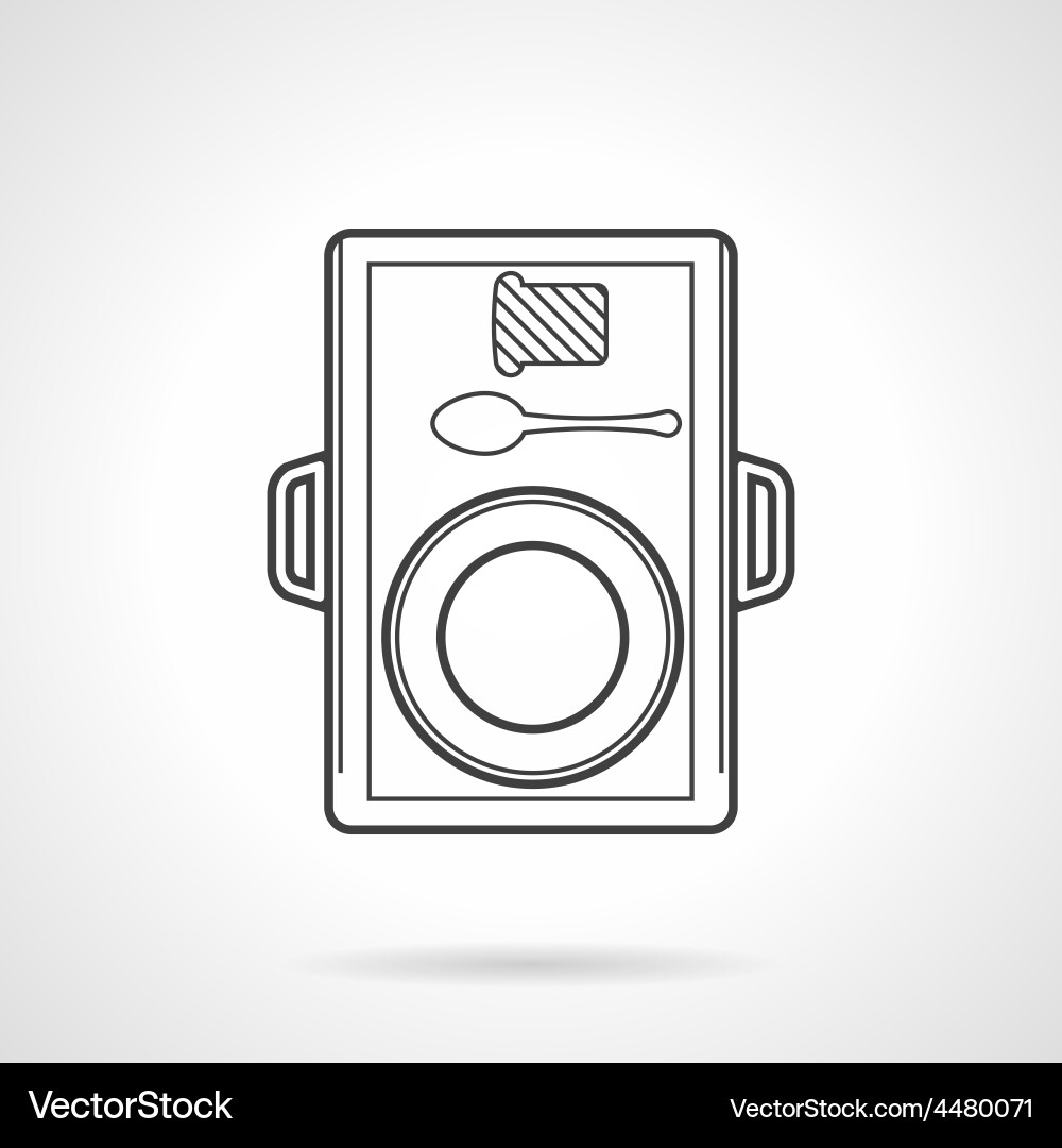 Black line icon for food tray Royalty Free Vector Image