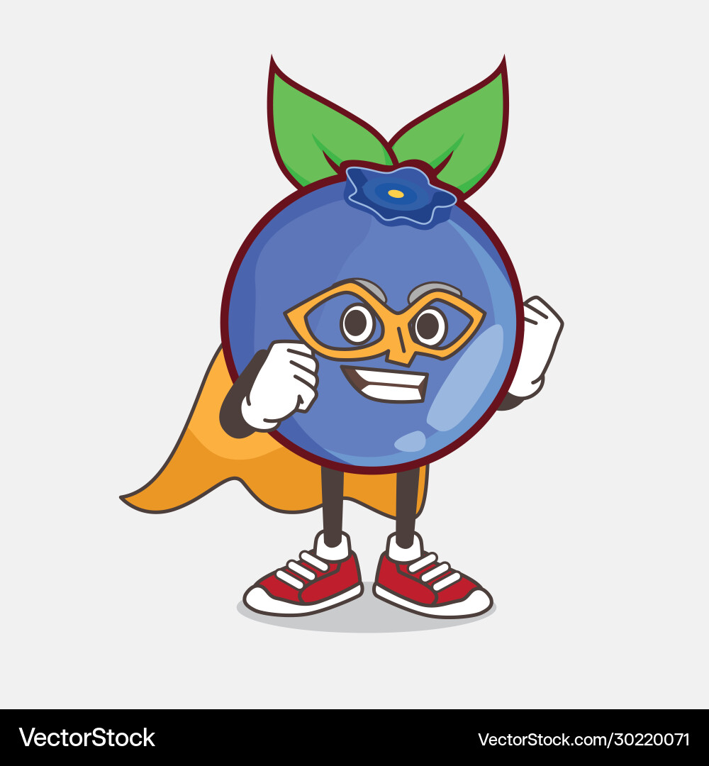 Blueberry fruit cartoon mascot character dressed Vector Image