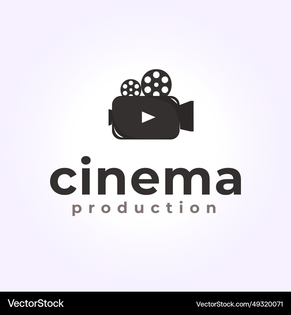 Camera roll logo design vintage cinema icon Vector Image