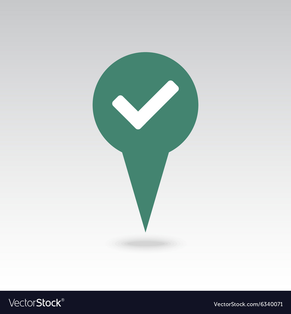 Check pin map icon pointer markers Royalty Free Vector Image