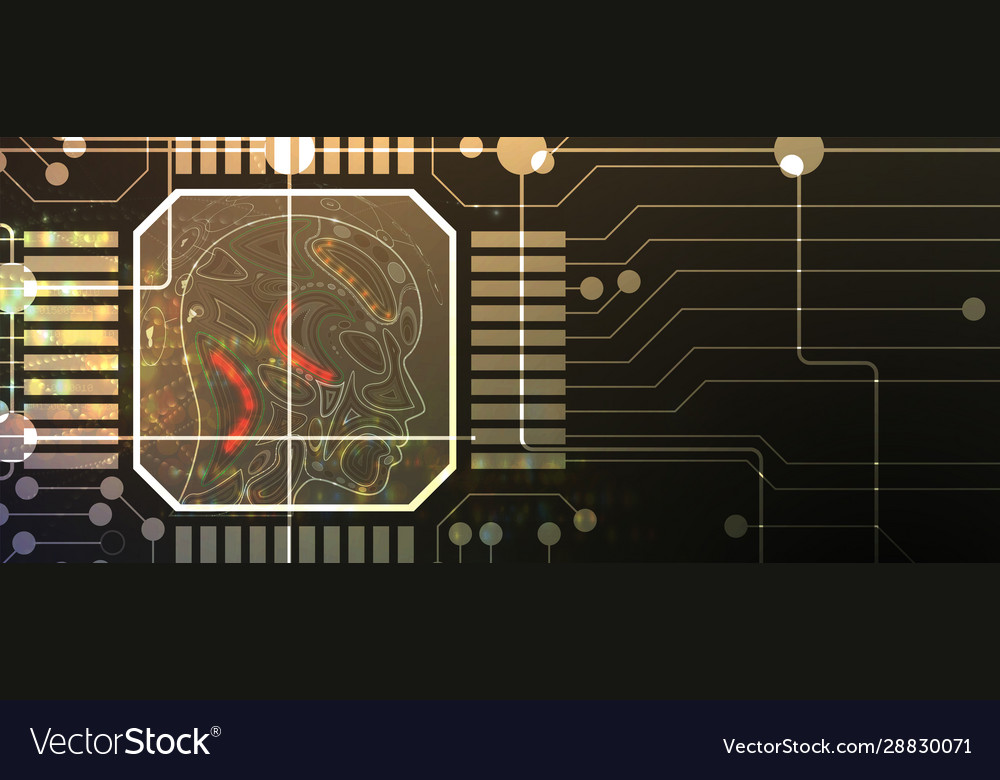 Conceptual technology artificial intelligence Vector Image