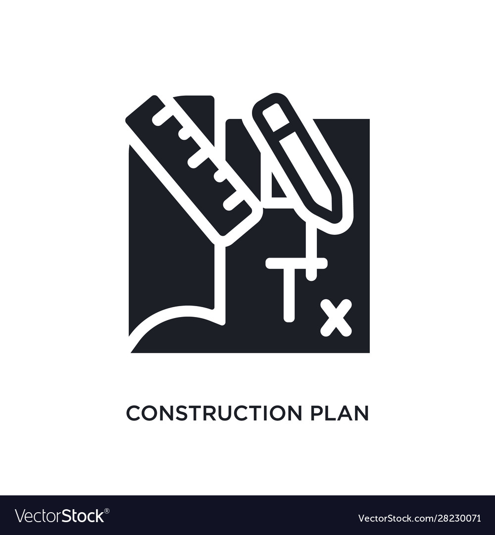 Construction plan isolated icon simple element Vector Image