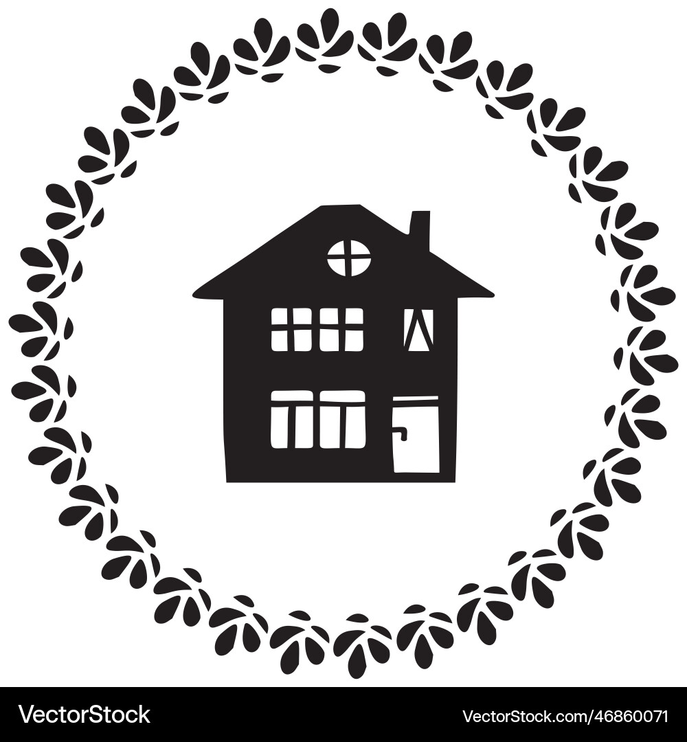 Cute rustic cottage motif in vintage style frame Vector Image