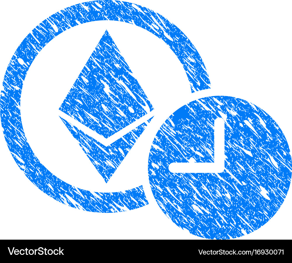 Ethereum credit clock grunge icon Royalty Free Vector Image
