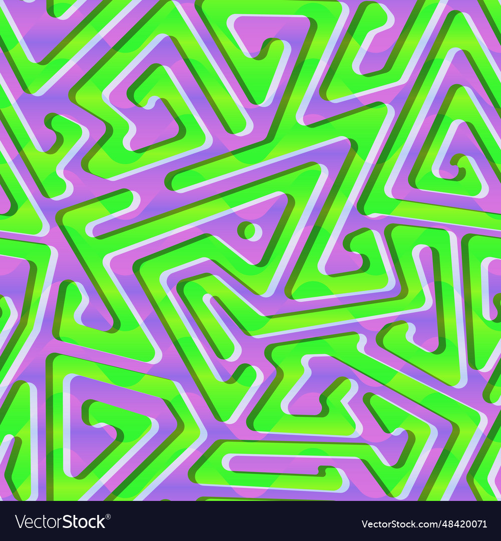 Green maze seamless pattern Royalty Free Vector Image
